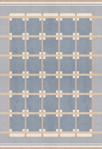 Chess Ullmatta Cornflower Blue | Rugs | Layered