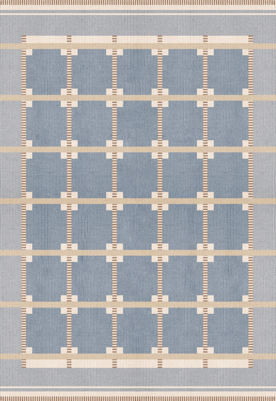 Chess Ullmatta Cornflower Blue | Rugs | Layered